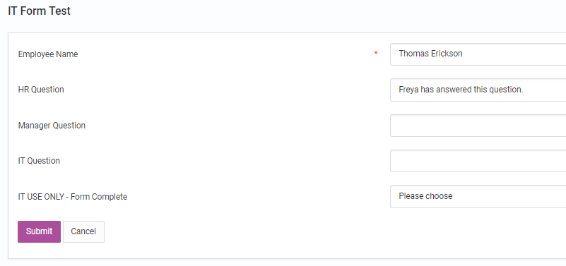 Send Form in Workflow - HRWize
