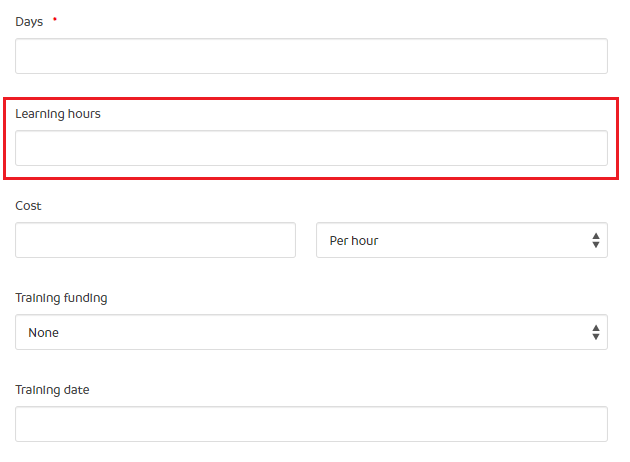 Tracking Learning Hours for Training Courses - HRWize